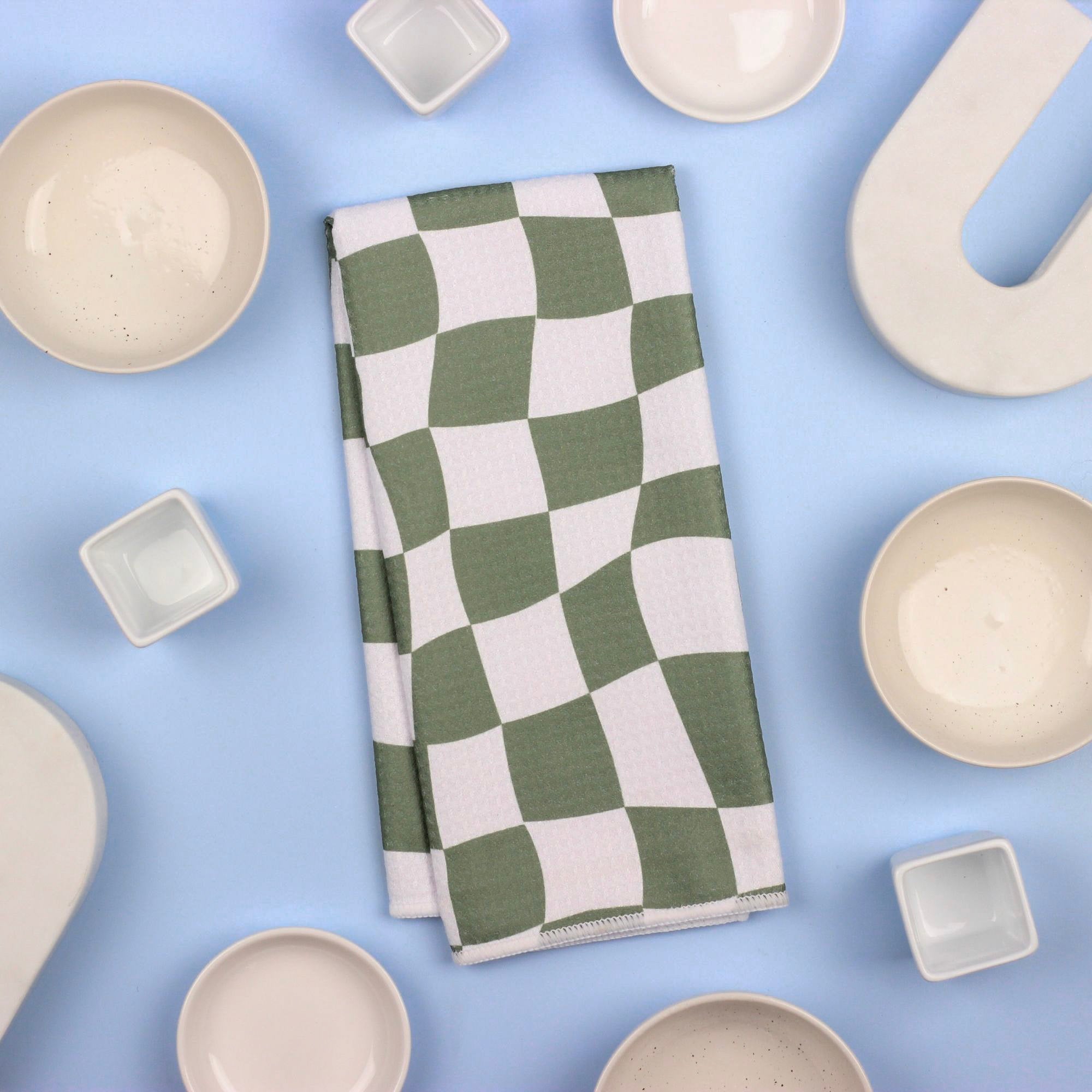Green Checkers Dish Towel - 16''x24'' – Render Goods